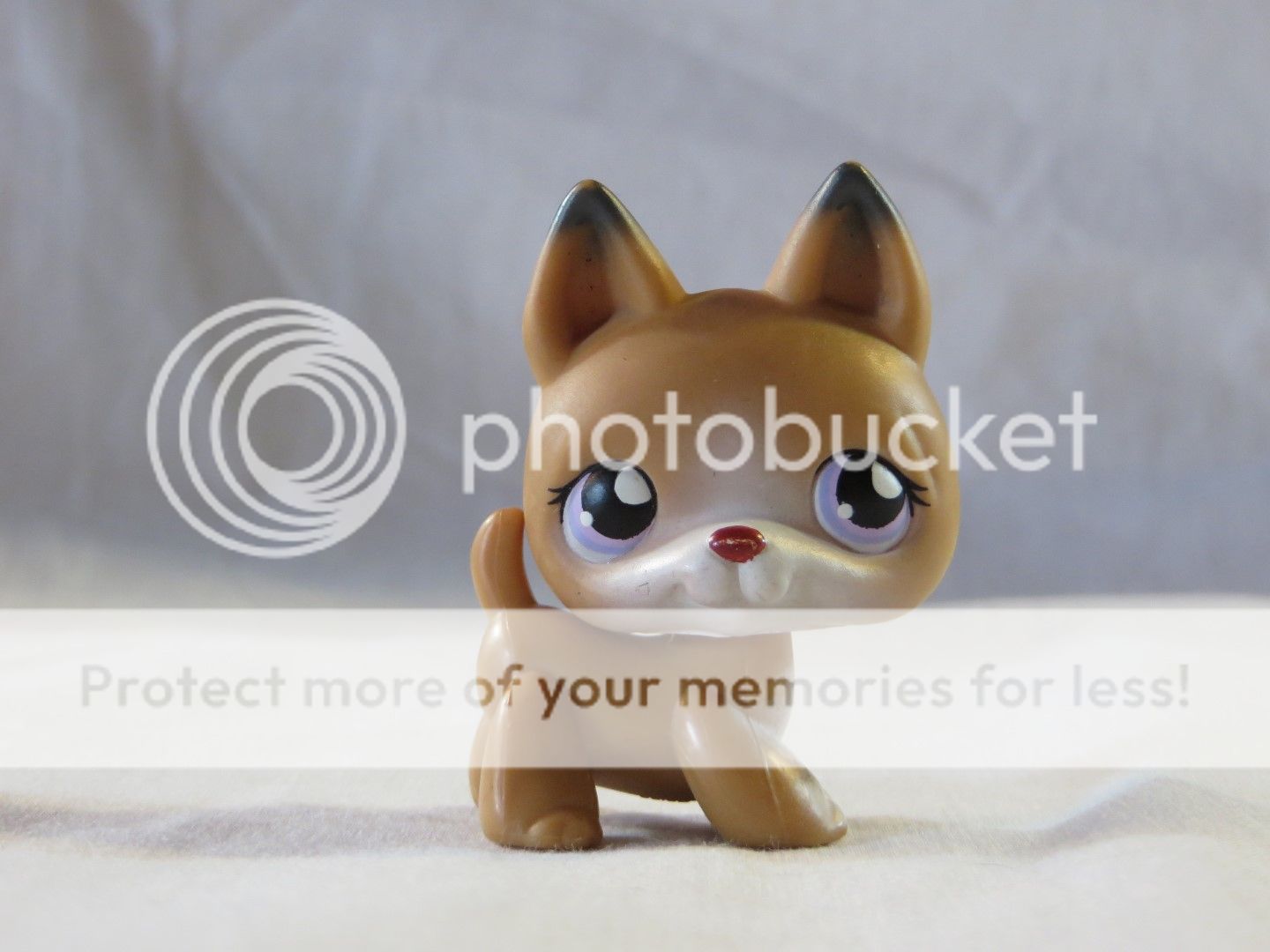 Littlest Pet Shop LPS #112 Chocolate Brown German Shepherd Purple Eyes ...